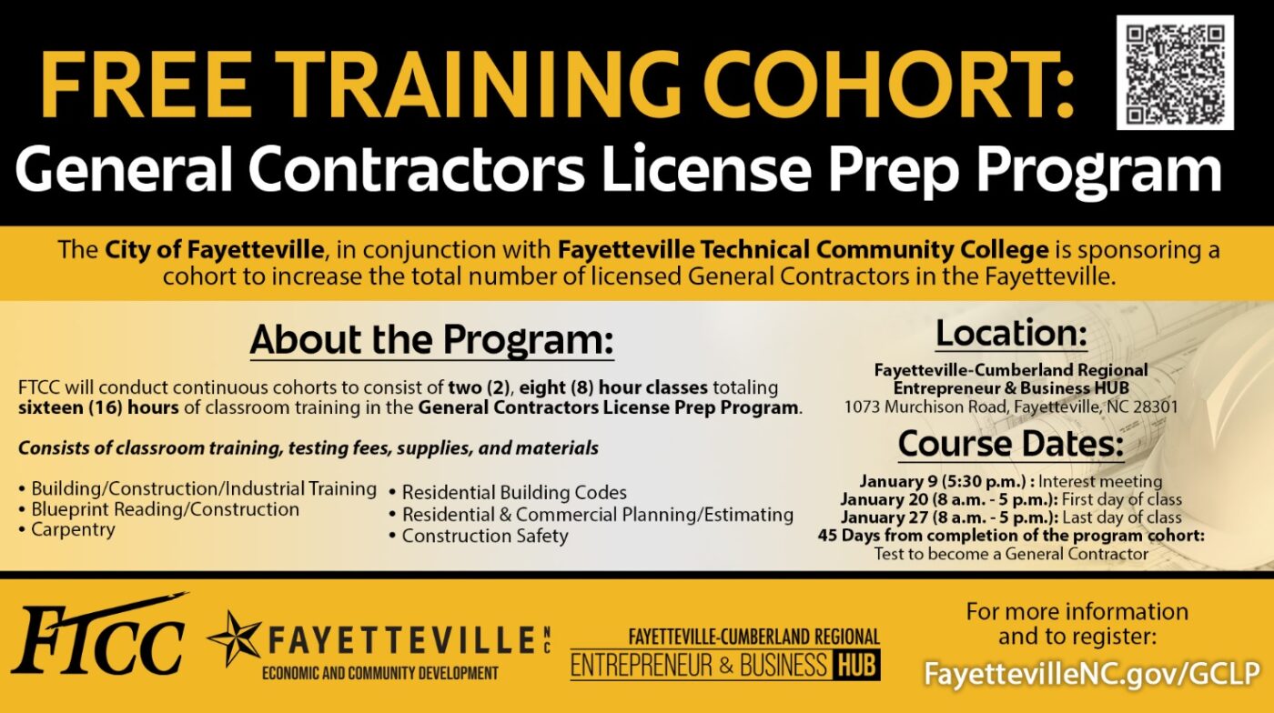 FTCC partners with City to offer 2-day General Contractors License Prep ...
