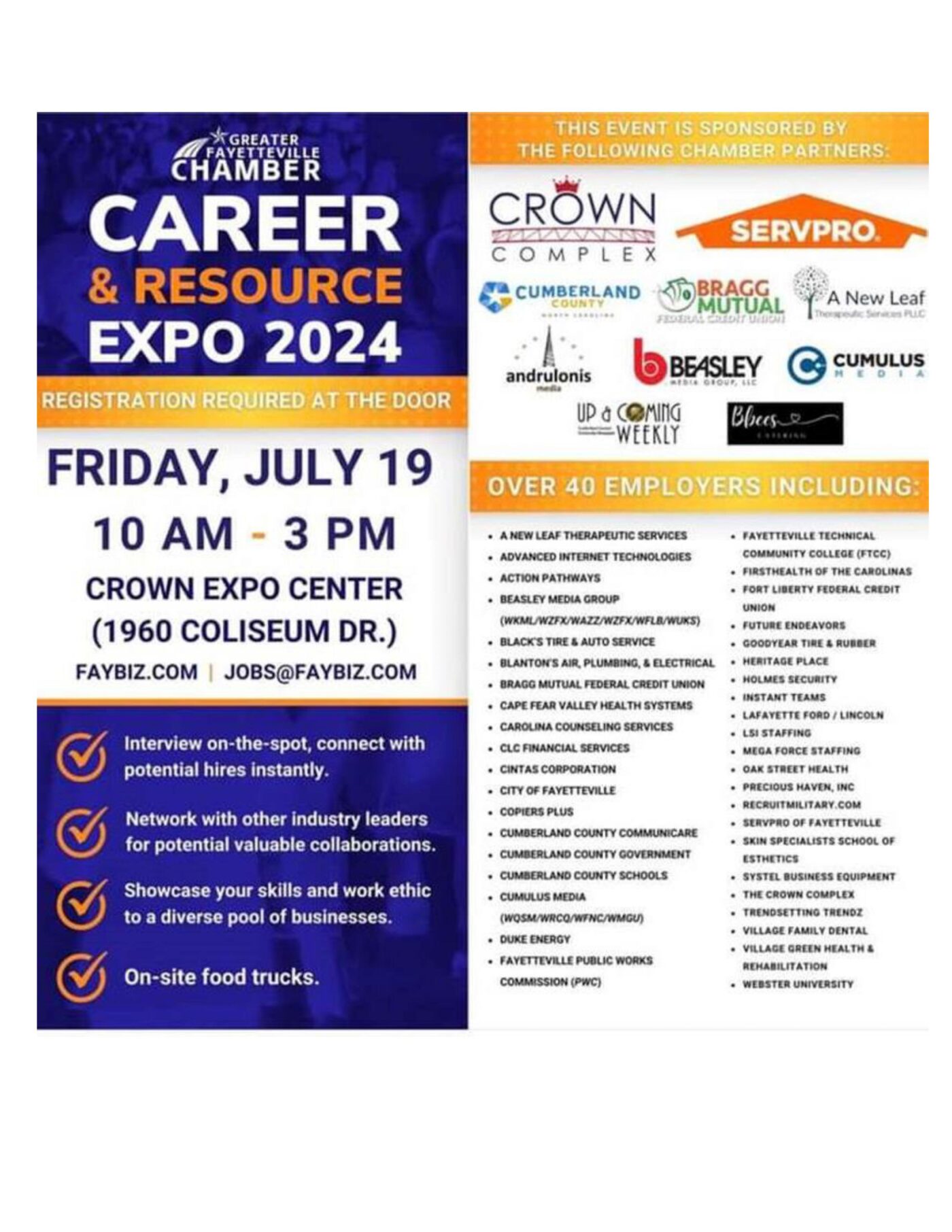 Greater Fayetteville Chamber Career & Resource Expo 2024 - Fayetteville Technical Community College