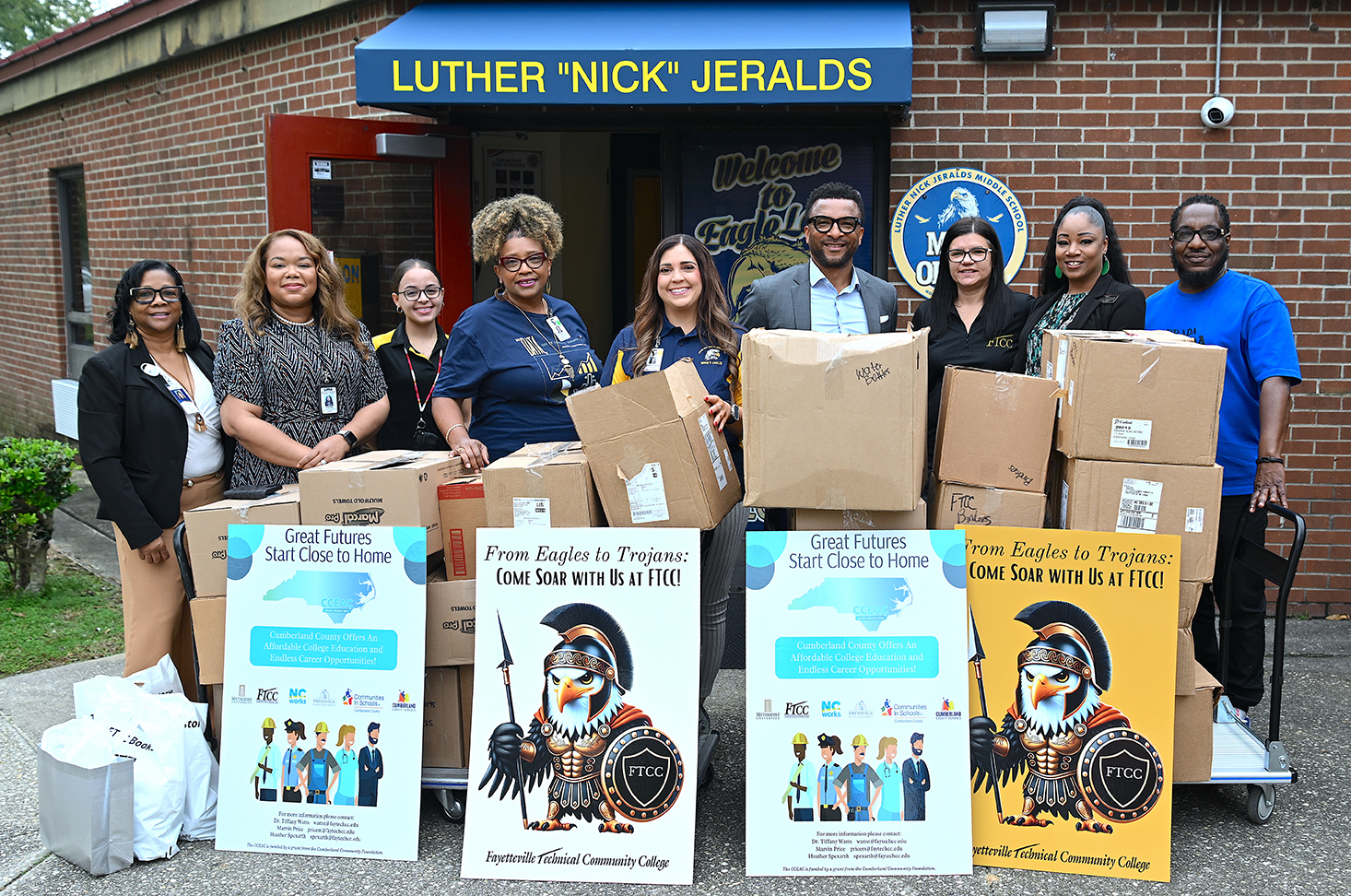 FTCC delivers donation to Luther "Nick" Jeralds Middle School - Fayetteville Technical Community ...