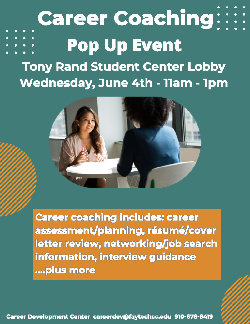Career Coaching Pop Up Event - Fayetteville Technical Community College